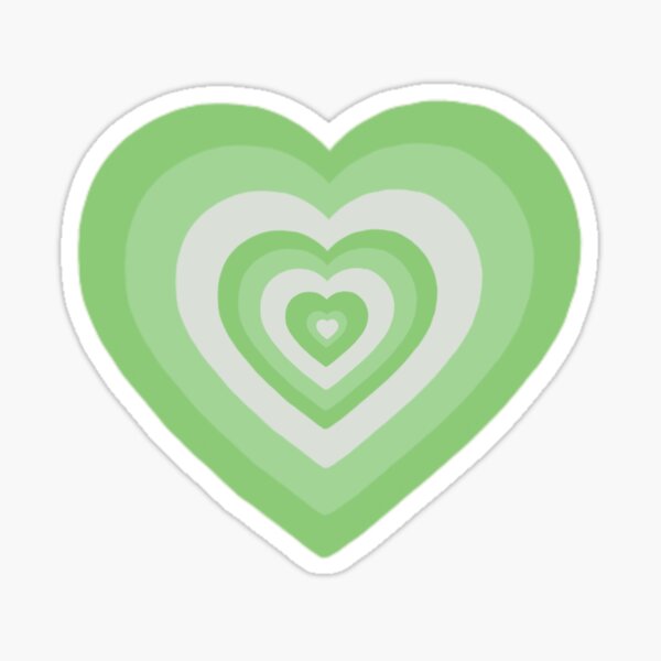 "Green Retro Heart" Sticker by sloaneduzy | Redbubble