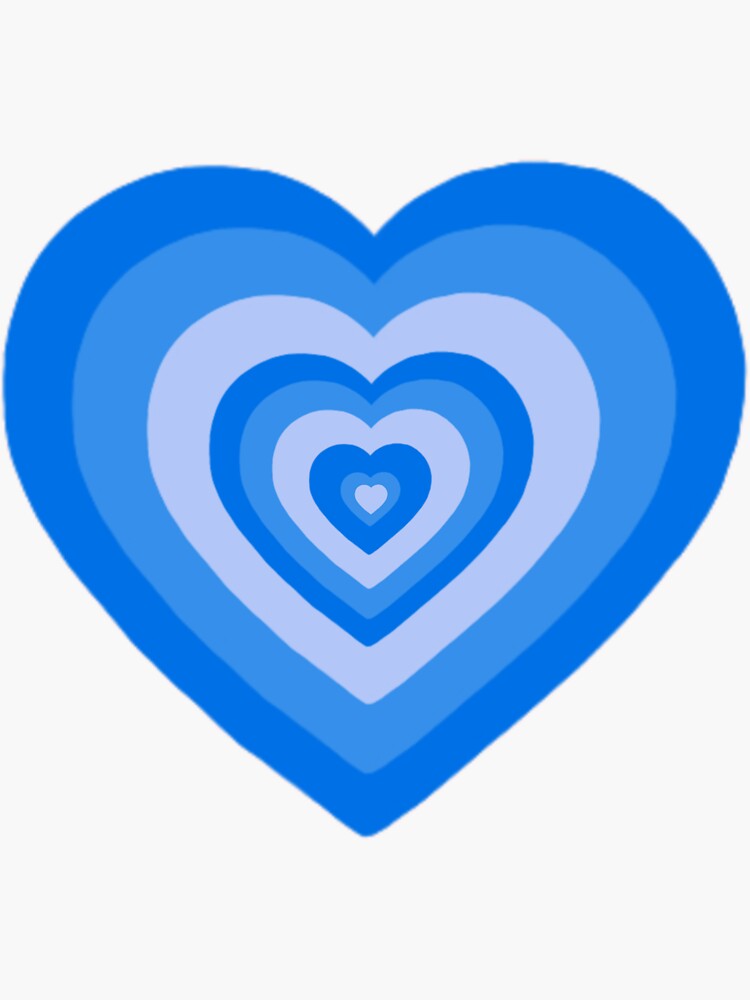 "Blue Retro Heart" Sticker by sloaneduzy | Redbubble