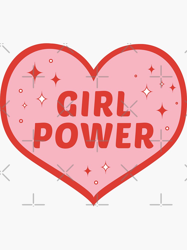 "Girl Power red Sticker" Sticker by moonkisses | Redbubble