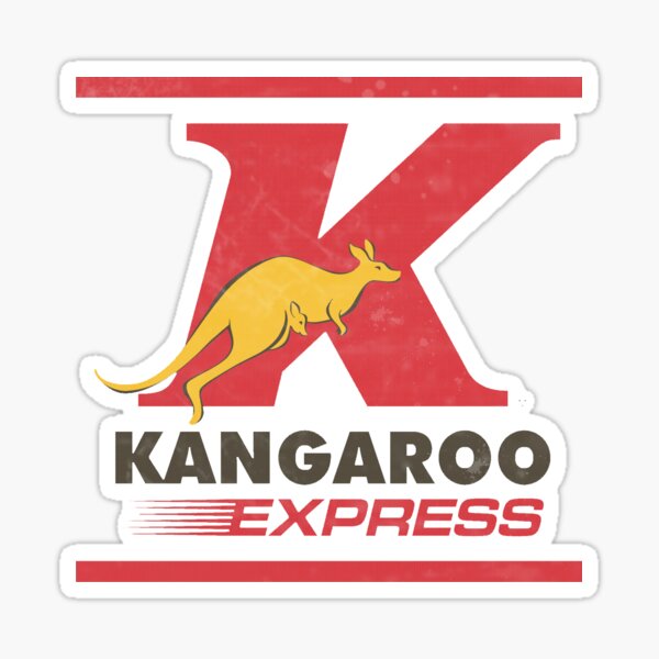 "Vintage Kangaroo express logo" Sticker by drubdrub | Redbubble
