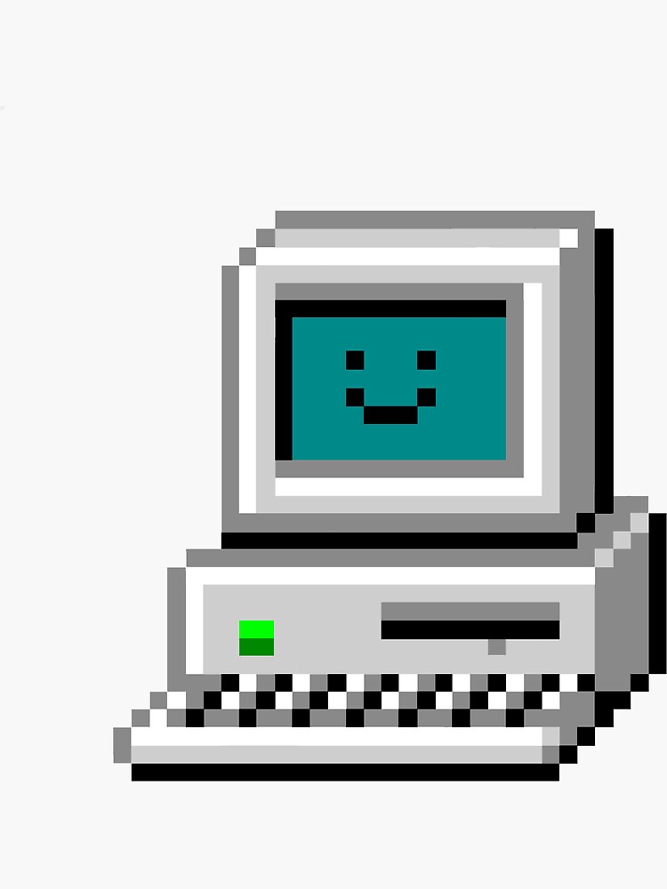 "Retro Computer Smile, Green" Sticker for Sale by catcomputer | Redbubble