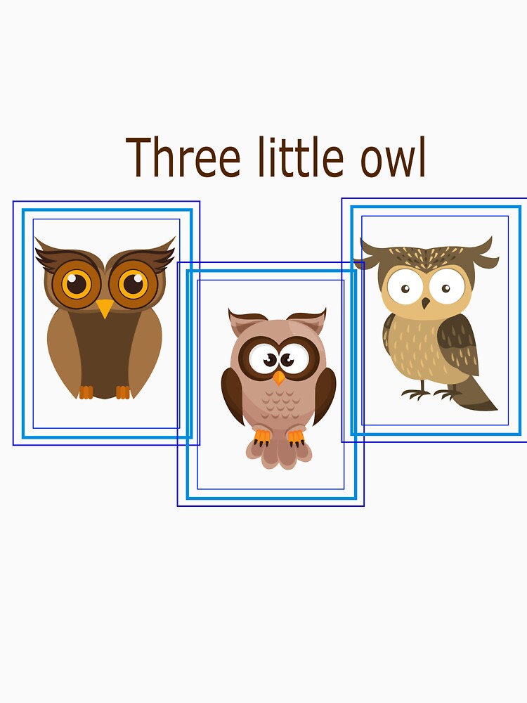 "Three little owl" T-shirt for Sale by Tarathai | Redbubble | three owl ...