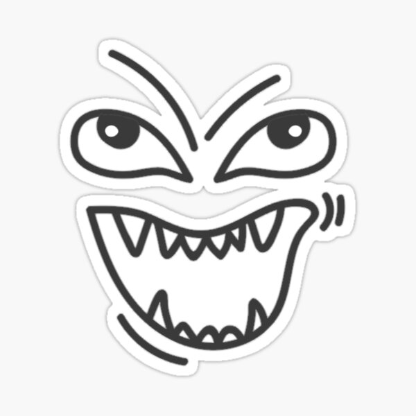"evil face" Sticker for Sale by HyacinthMorris | Redbubble