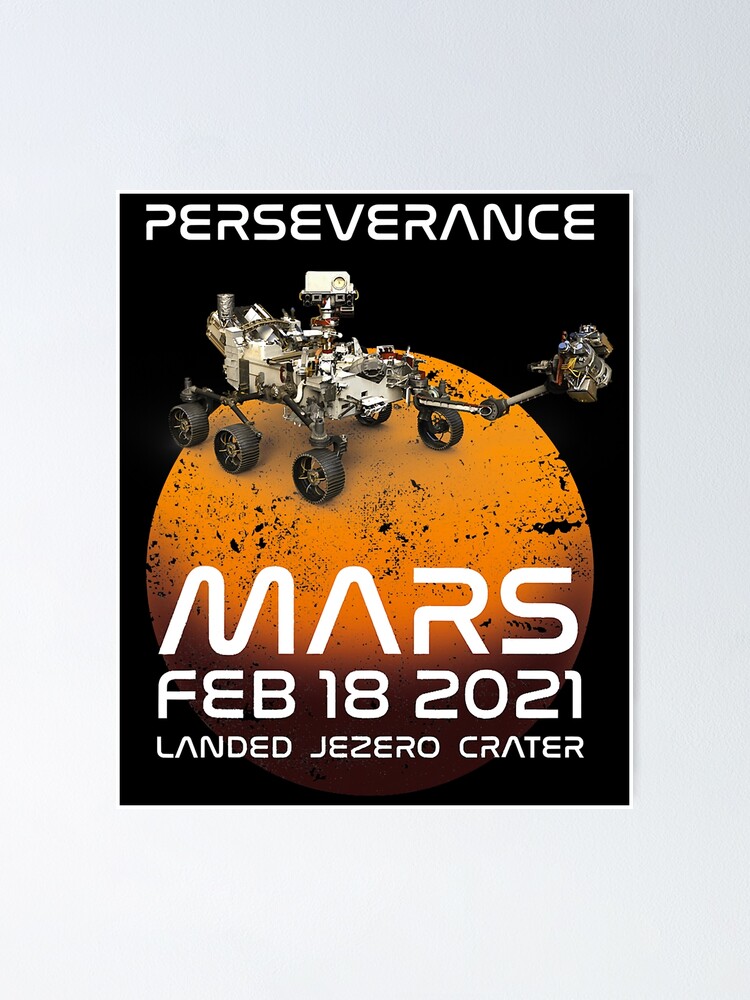 "Perseverance Mars Rover Landing 2021 Nasa Mission" Poster for Sale by ...