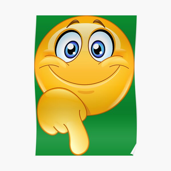 "Emoji emoticon pointing down" Poster for Sale by yayayoy | Redbubble