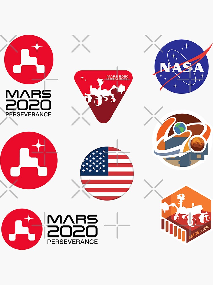 "Mars 2020 Perseverance Rover Set" Sticker for Sale by env1nada | Redbubble