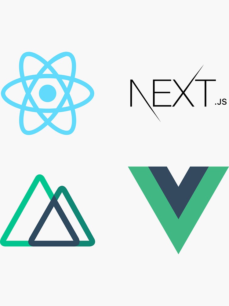 "JavaScript Frameworks and Libraries Web Development Combo Pack Sticker ...