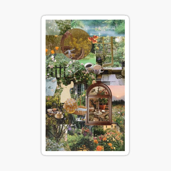 "Cottagecore aesthetic collage" Sticker by AmeliaValley | Redbubble
