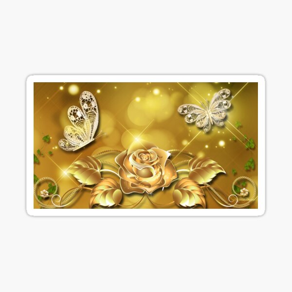 "Gorgeous Gold Rose Merchandise" Sticker for Sale by cindyfordyce ...