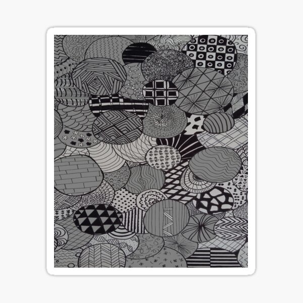 "black and white patterns" Sticker by HoniasArt | Redbubble