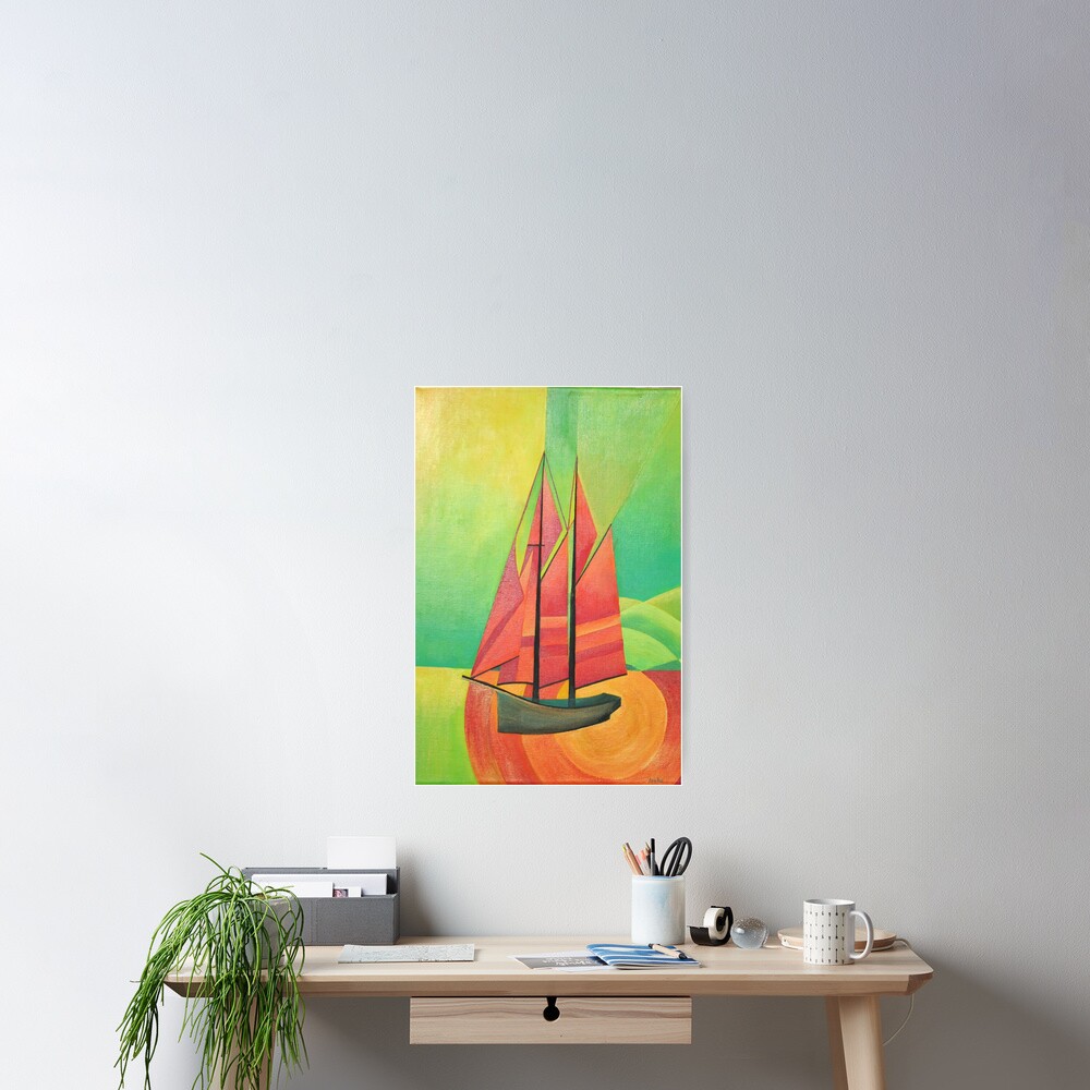"Cubist Abstract Sailing Boat Geometric Art" Poster by taiche | Redbubble