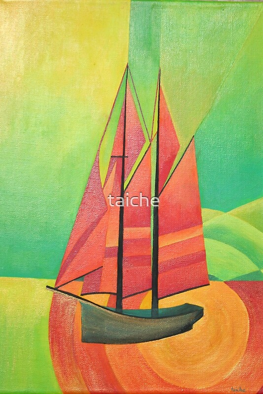 "Cubist Abstract Sailing Boat Geometric Art" by taiche | Redbubble