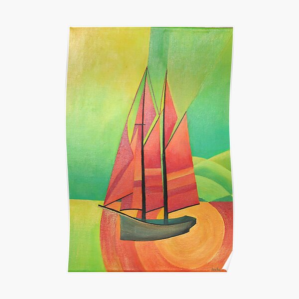 "Cubist Abstract Sailing Boat Geometric Art" Poster by taiche | Redbubble