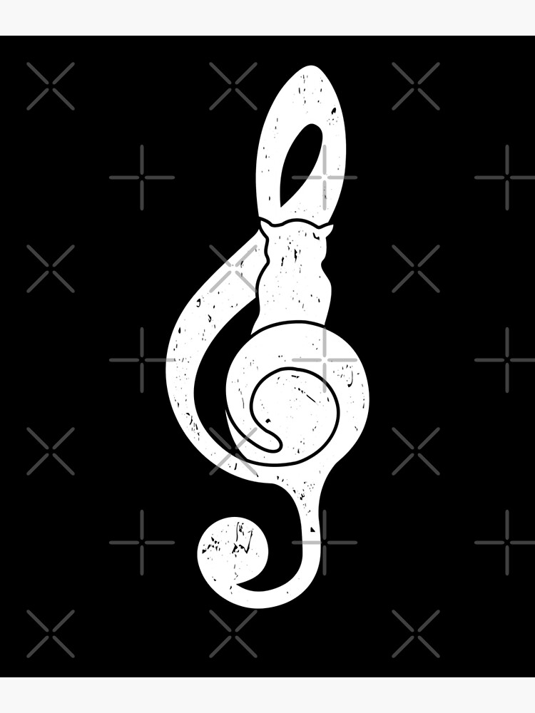 Lámina fotográfica «Cat Treble Clef - Amante de las notas musicales» de ...