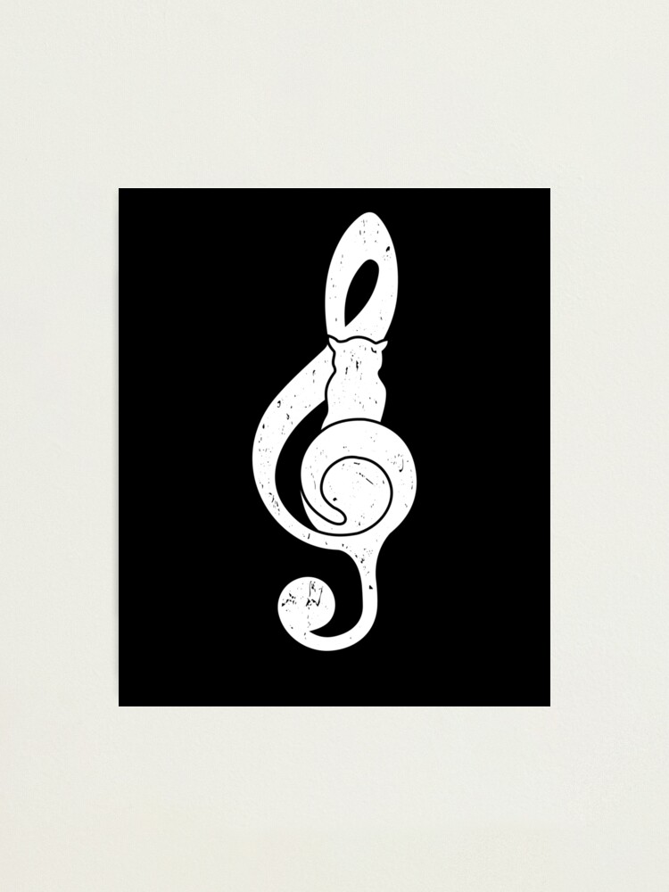 Lámina fotográfica «Cat Treble Clef - Amante de las notas musicales» de ...