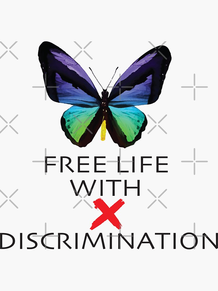 "Free Life With No Discrimination Day Cute Gift T-Shirts " Sticker for ...