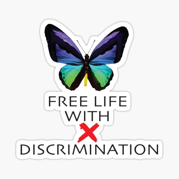 "Free Life With No Discrimination Day Cute Gift T-Shirts " Sticker for ...