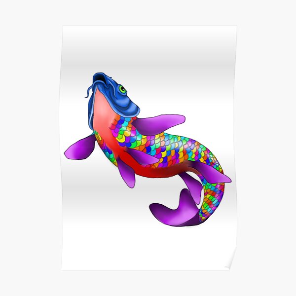 "Rainbow fish " Poster for Sale by Cutemuchroom | Redbubble