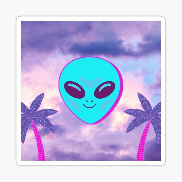 "CUTE ALIEN - VAPORWAVE" Sticker for Sale by EXODIA04 | Redbubble