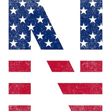 "Vintage Letter N Capital Alphabet American Flag N Gift" Photographic ...