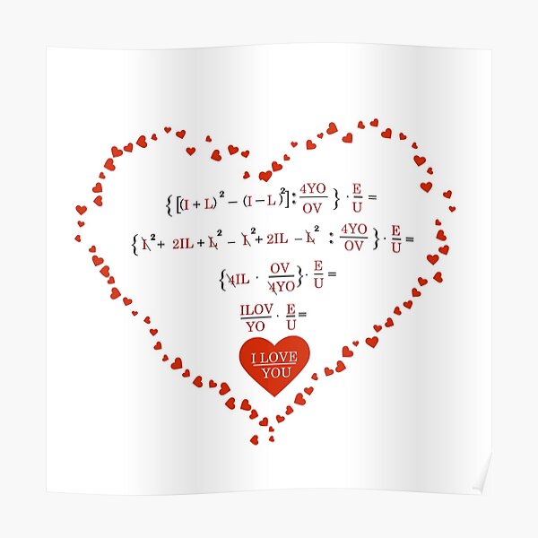 "I love you in math language" Poster for Sale by LunaChica | Redbubble