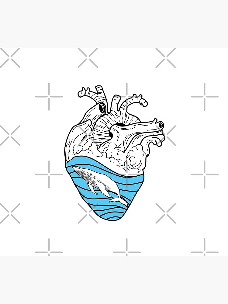 Póster «Olas del océano corazón de ballena» de themadesigns | Redbubble
