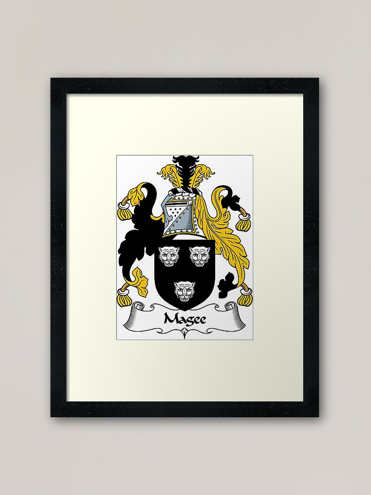 "Magee Coat of Arms / Magee Family Crest" Framed Art Print for Sale by ...