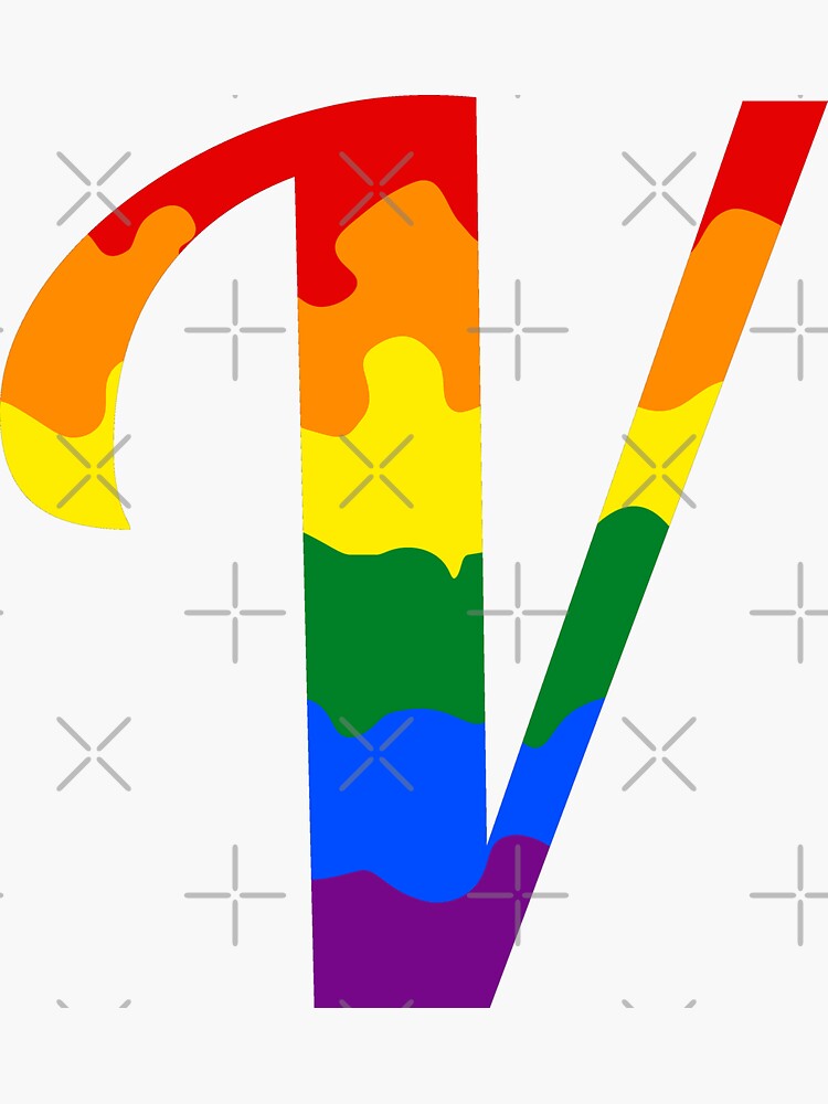 "Letter V - PRIDE Color Splash" Sticker for Sale by royrahul | Redbubble