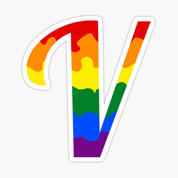 "Letter V - PRIDE Color Splash" Sticker for Sale by royrahul | Redbubble