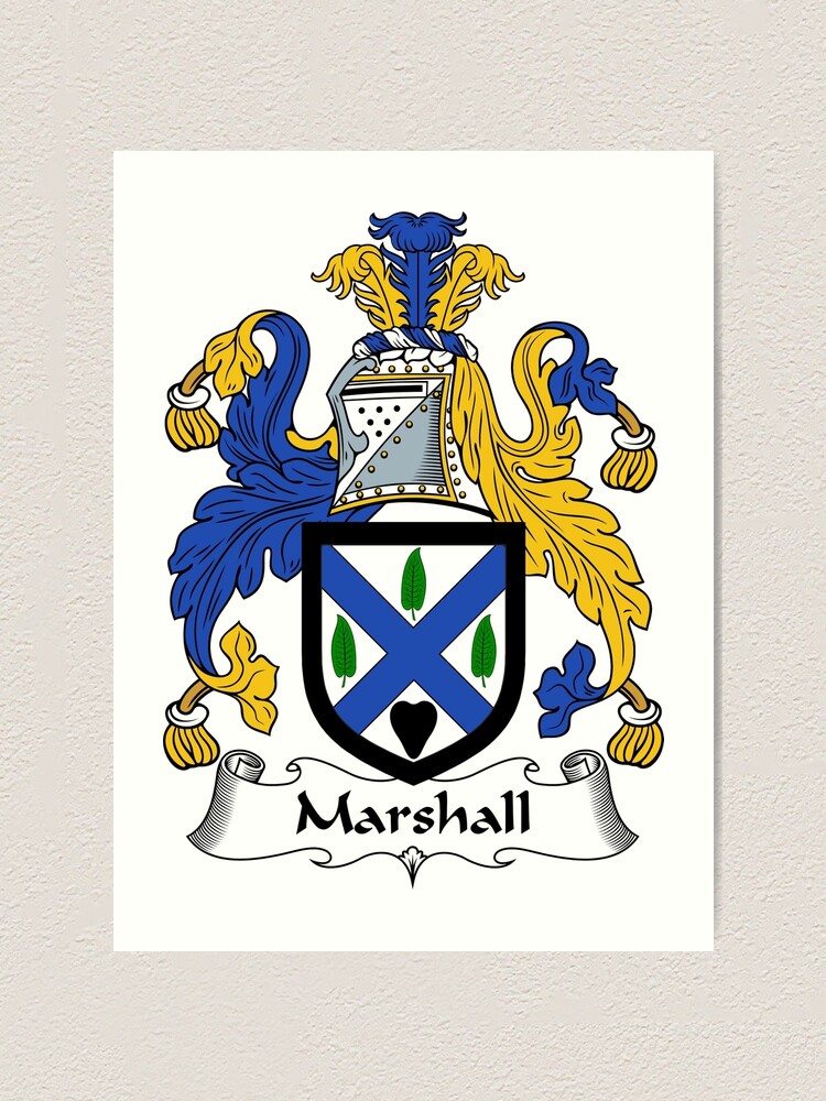 "Marshall Coat of Arms / Marshall Family Crest" Art Print by ...