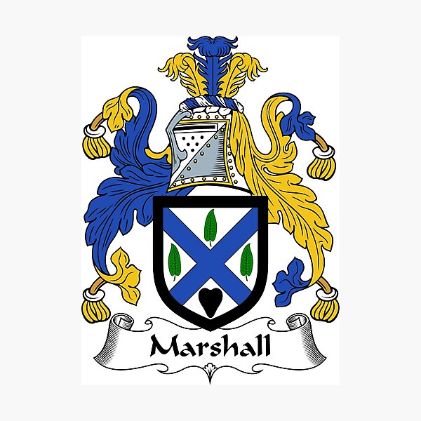 "Marshall Coat of Arms / Marshall Family Crest" Photographic Print for ...