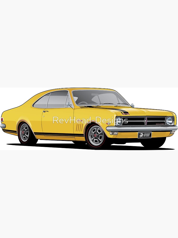 "Holden HK Monaro GTS 327 - Warwick Yellow" Art Print by RevHead ...