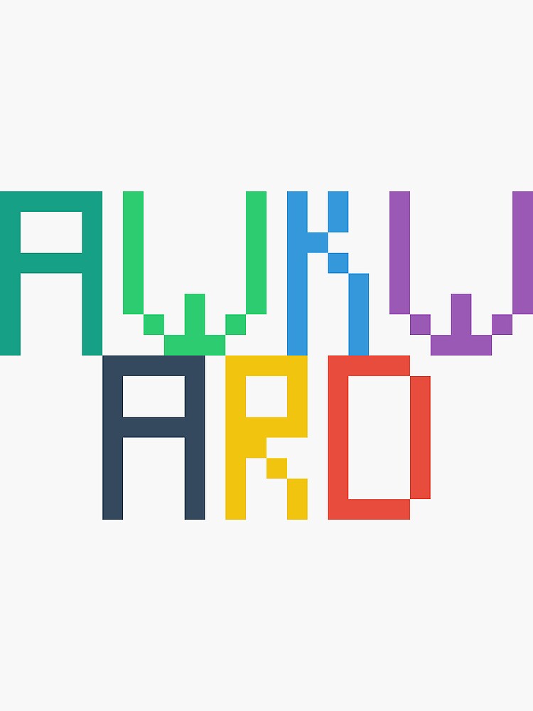 "AWKWARD letters" Sticker by ShadowOblivion | Redbubble