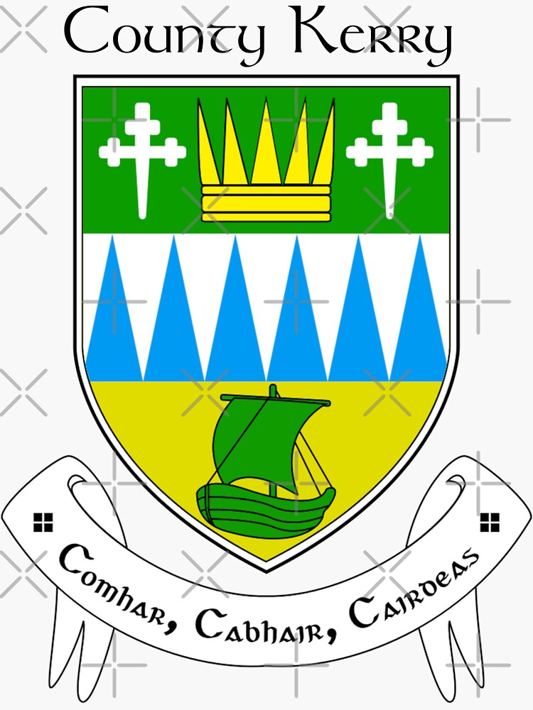 "Coat of Arms of County Kerry, Ireland" Sticker for Sale by Shav ...