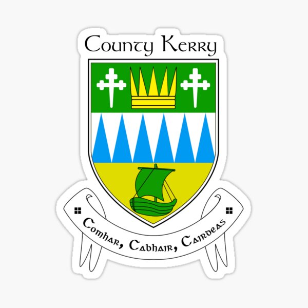 "Coat of Arms of County Kerry, Ireland" Sticker for Sale by Shav ...