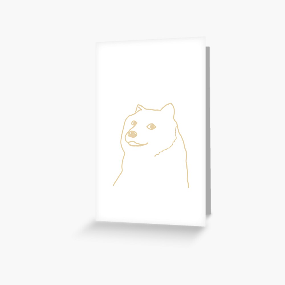 Tarjetas de felicitación «Dibujo de línea simple Doge, dibujo de perro ...