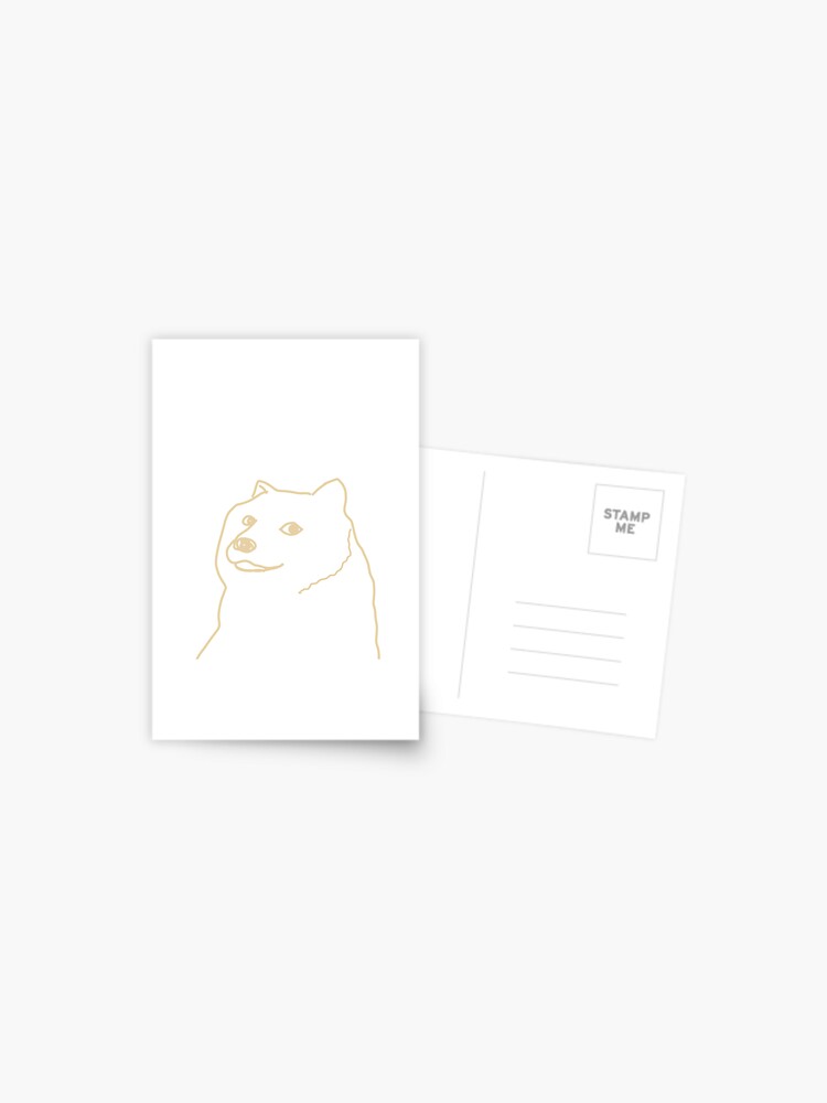 "Simple Doge line drawing, minimalistic cute dog drawing" Postcard for ...