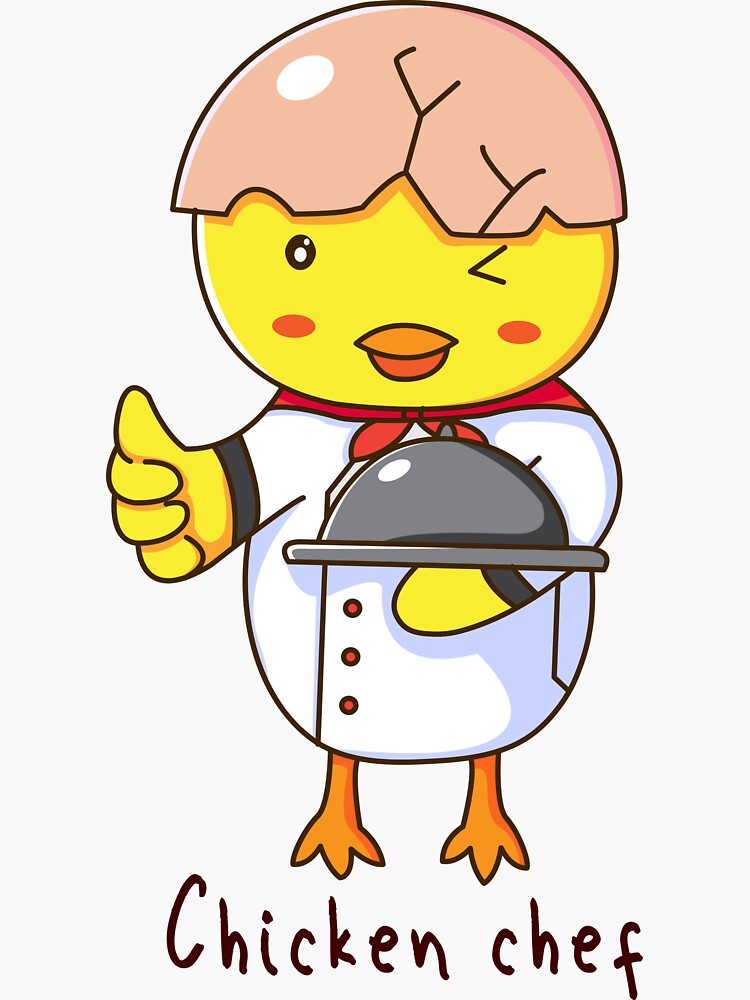 Pegatina «chef de pollo lindo con pulgar arriba» de MAAQDesign | Redbubble
