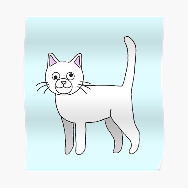 "White Cat" Poster for Sale by CPetDrawings | Redbubble