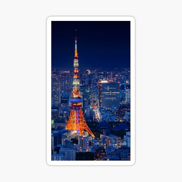 "Tokyo Tower Japan Night Cityscape" Sticker for Sale by wahab0000000 ...