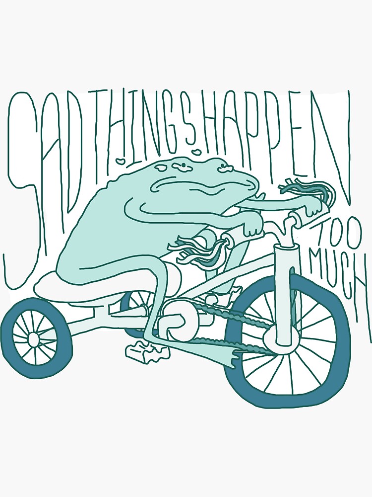 "sad tricycle frog" Sticker for Sale by Spookycake | Redbubble