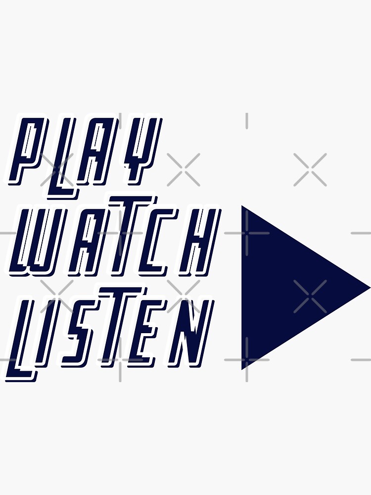"Just Play watch listen" Sticker for Sale by Zukhra79 | Redbubble