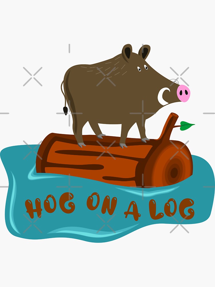 "Hog On A Log" Sticker for Sale by Foxifuchs | Redbubble