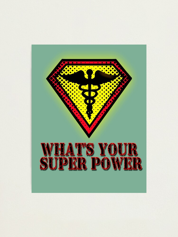 Lámina fotográfica «Cuál es su superpoder, símbolo con el símbolo ...