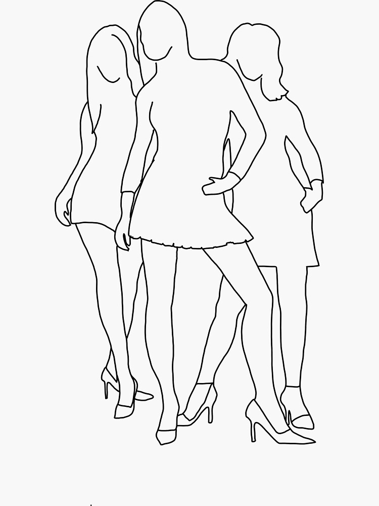 "Mean Girls Line Drawing" Sticker for Sale by ThinBlackLines | Redbubble