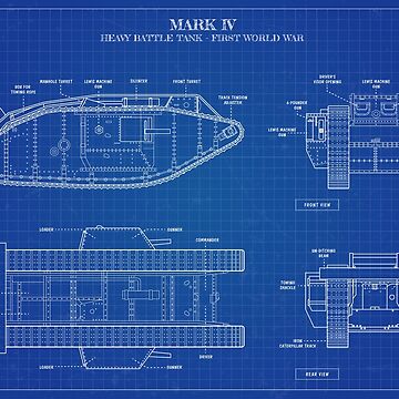"MARK IV Tank (Blueprint)" Art Print for Sale by BGALAXY | Redbubble