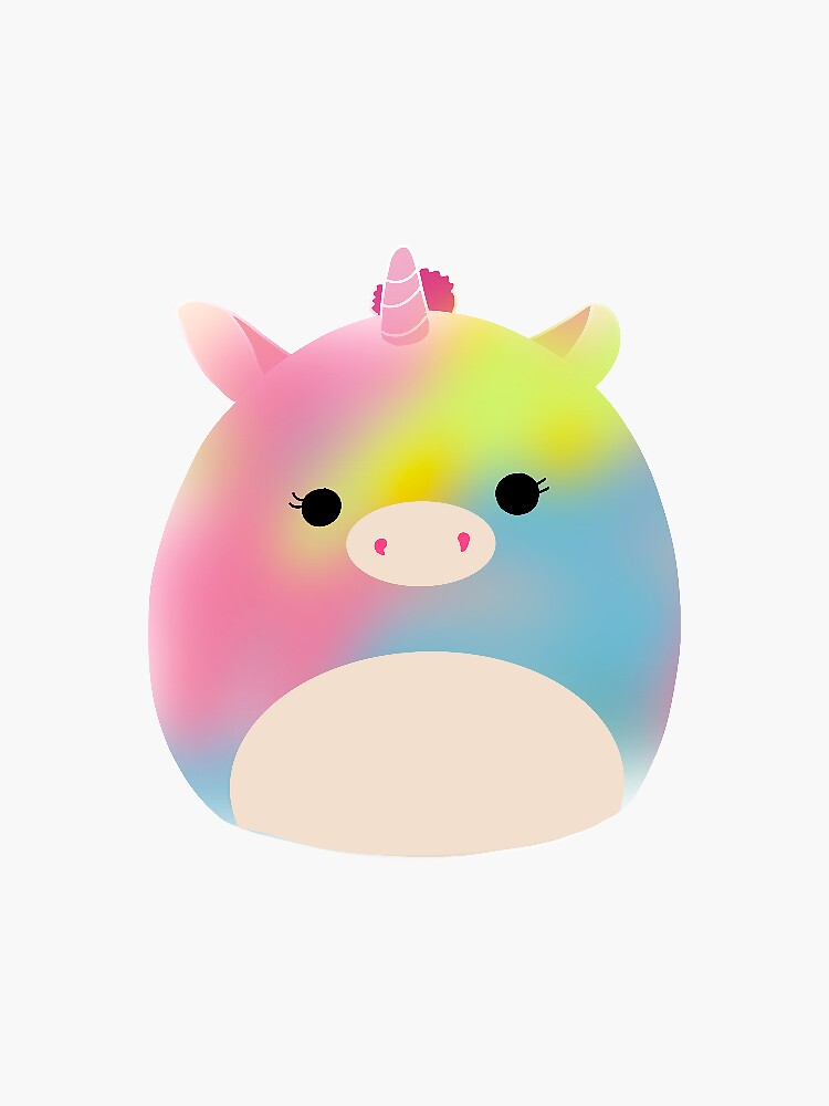 "Rainbow Unicorn Squishmallow" Sticker by maeveymaeve | Redbubble