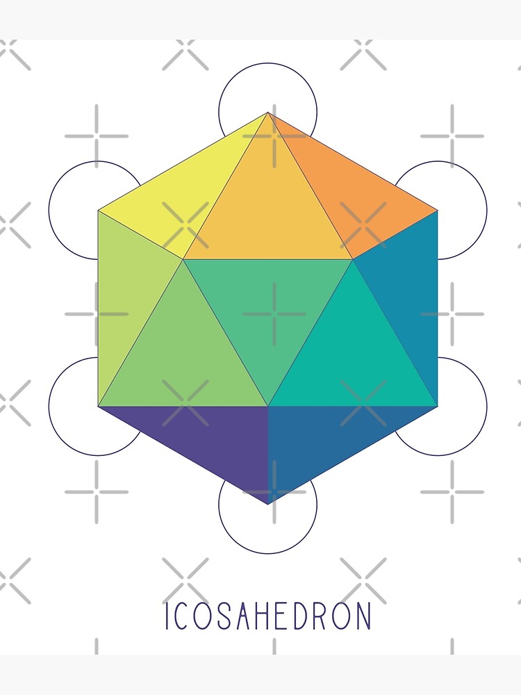 "Icosahedron - Platonic Solids - Color Spectrum - Geometric Forms ...