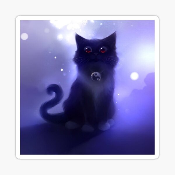"Digital Cat Art" Sticker by QualityClo | Redbubble