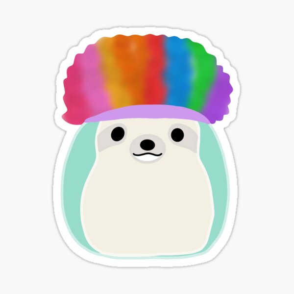 "Rainbow Sloth Squishmallow" Sticker by maeveymaeve | Redbubble